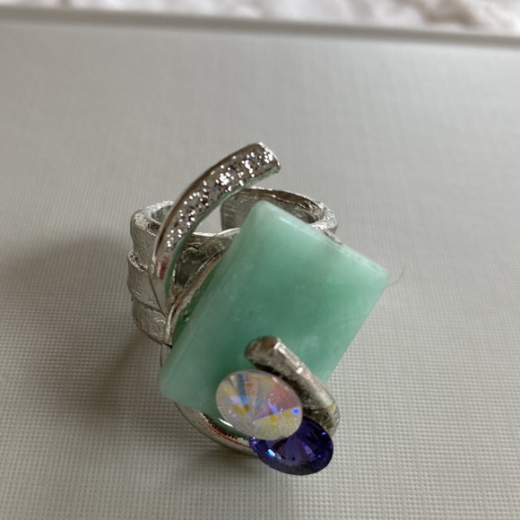 j jansen | Jewelry | J Jansen Brutalist Moderne Ring Gemstone Dichroic ...